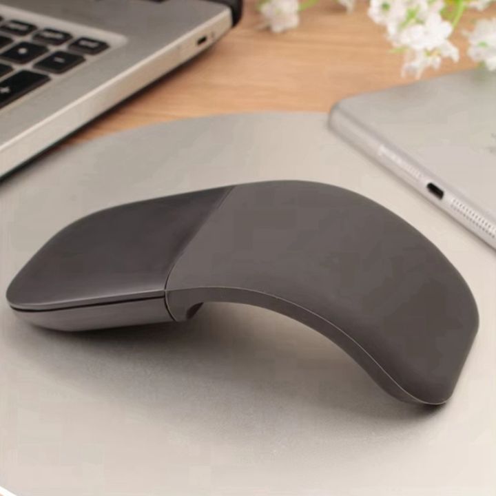 Portable Wireless Bluetooth Curved Touch Mouse Foldable Ultra-Thin ...