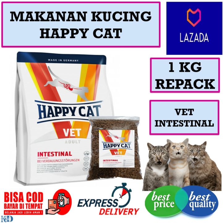 Happy Cat VET INTESTINAL 1 KG GASTRO Makanan Kucing Mencret Diare Dry ...