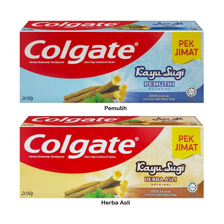 Colgate Kayu Sugi Asli Toothpaste Twin Pack [ 160g x 2 ] / Ubat Gigi ...