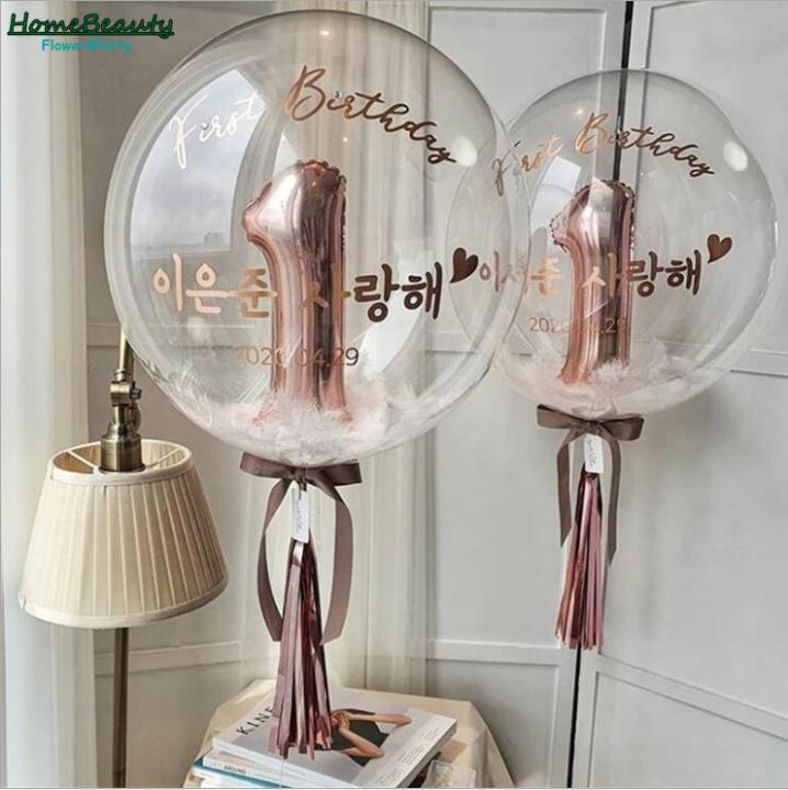 24pcsset 36inch Transparent Bubble Balloon Set Ins Style Clear BoBo ...