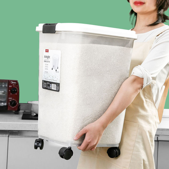 Large capacity rice dispenser 25kilos air tight rice storage 25kg ...