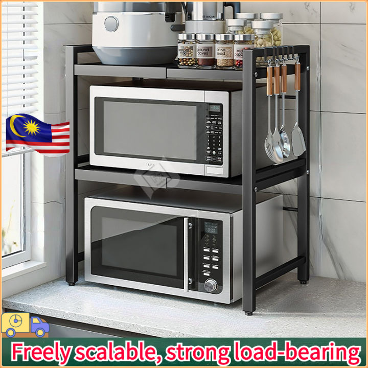 MicrowaveRack Expandable & Adjustable,Double layer Oven Rack Kitchen ...