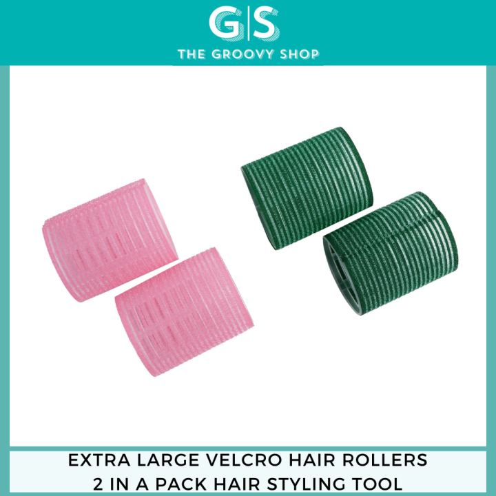 Joy Fashion Extra Large Velcro Hair Rollers 2 in a Pack Hair Styling ...