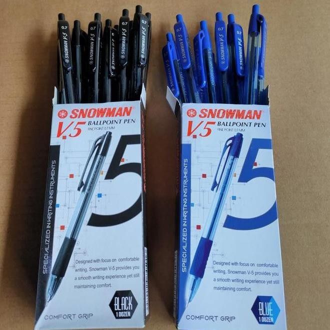 Ball Pen Snowman Ballpoint V-5 Hitam Biru - Hitam | Lazada Indonesia