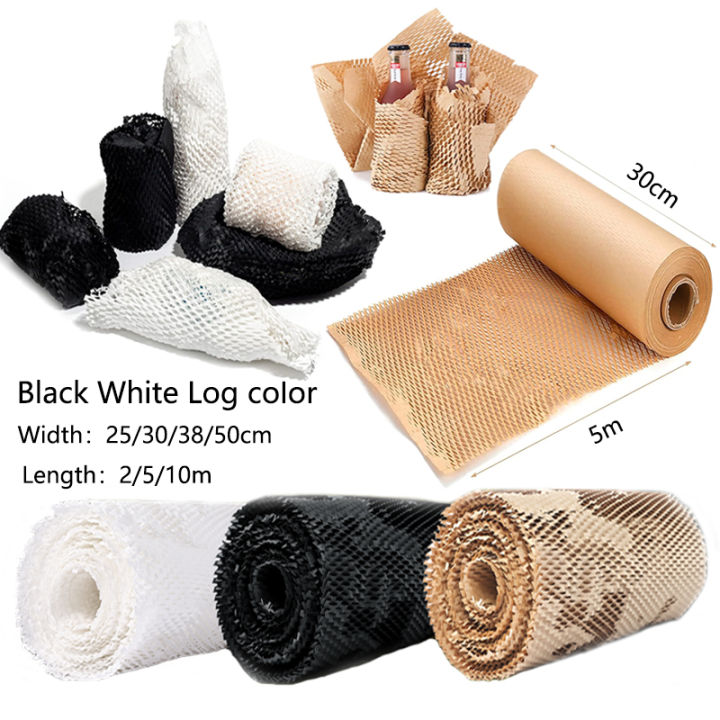 2/5/10M Honeycomb Packing Paper Eco-friendly Cushioning Wrap Roll For ...