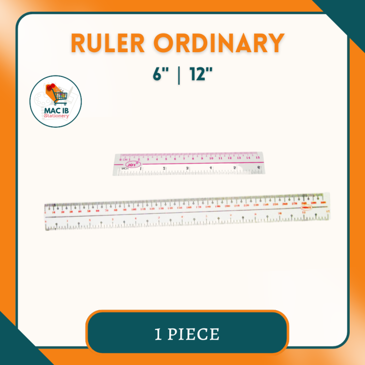 Ordinary Plastic Ruler 12inches and 6 inches measurement transparent ...