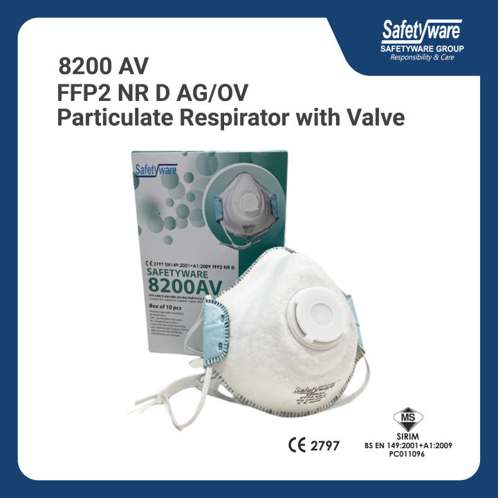 SAFETYWARE 8200AV FFP2D Acid Gases & Organic Vapors Particulate ...