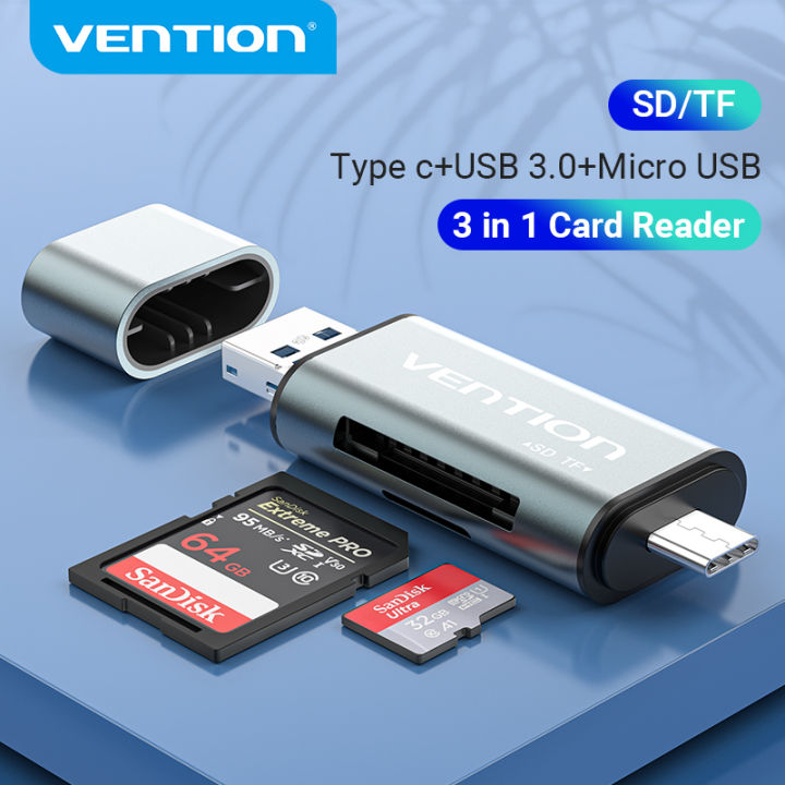 Vention Micro SD Card Reader USB Memory Type C USB to SD TF Micro SD ...
