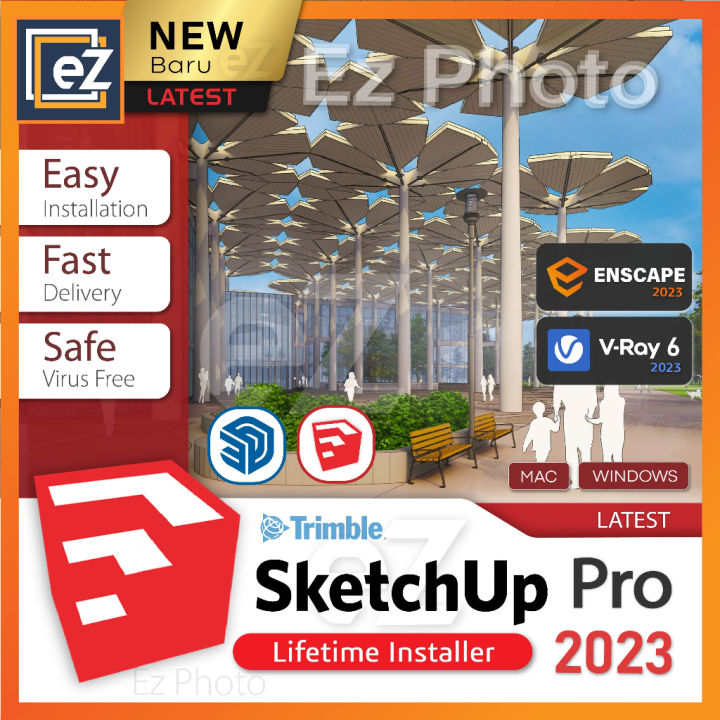 [New] SketchUp Pro 2023.1 / 2020 + Vray Next 6 + Enscape 3.5.2 - Windows / Mac Lifetime ...