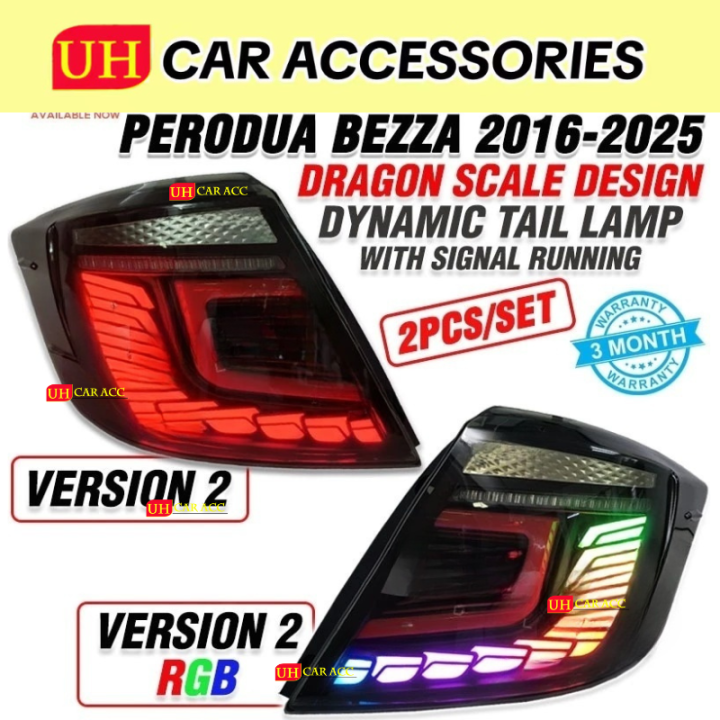 PERODUA BEZZA 2016 - 2025 VERSION 2 ( RED / RGB ) DRAGON SCALE DESIGN ...