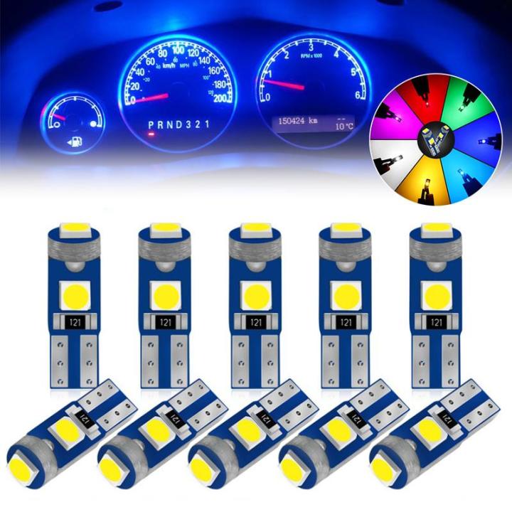 10Pcs T5 Led Bulb W3W W1.2W Led Lights For Panel Canbus Car Interior Lights Dashboard warming ...