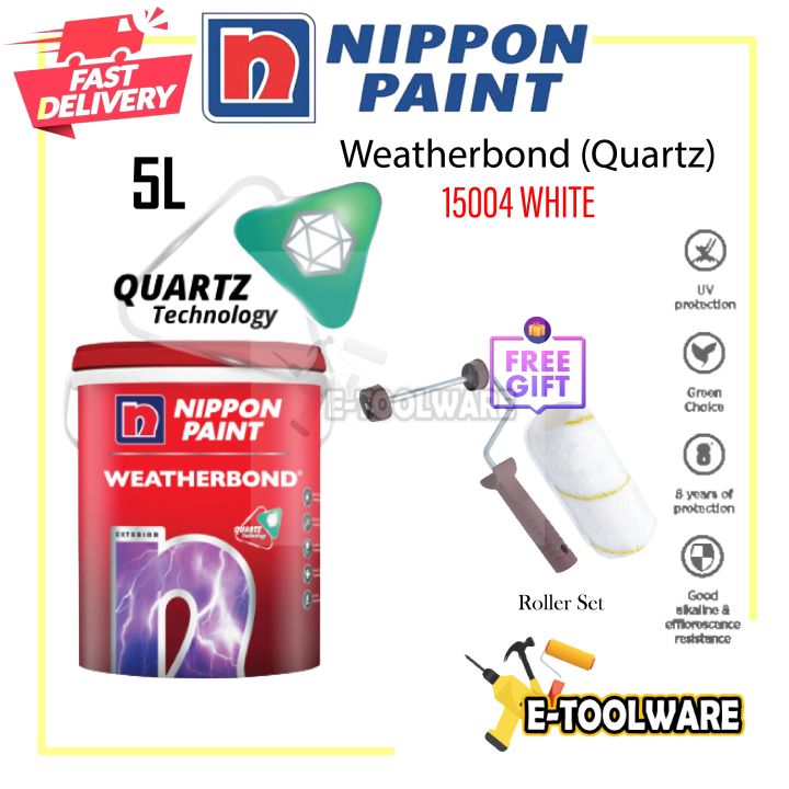 5L Nippon Paint Weatherbond 1001 Brilliant White | Lazada
