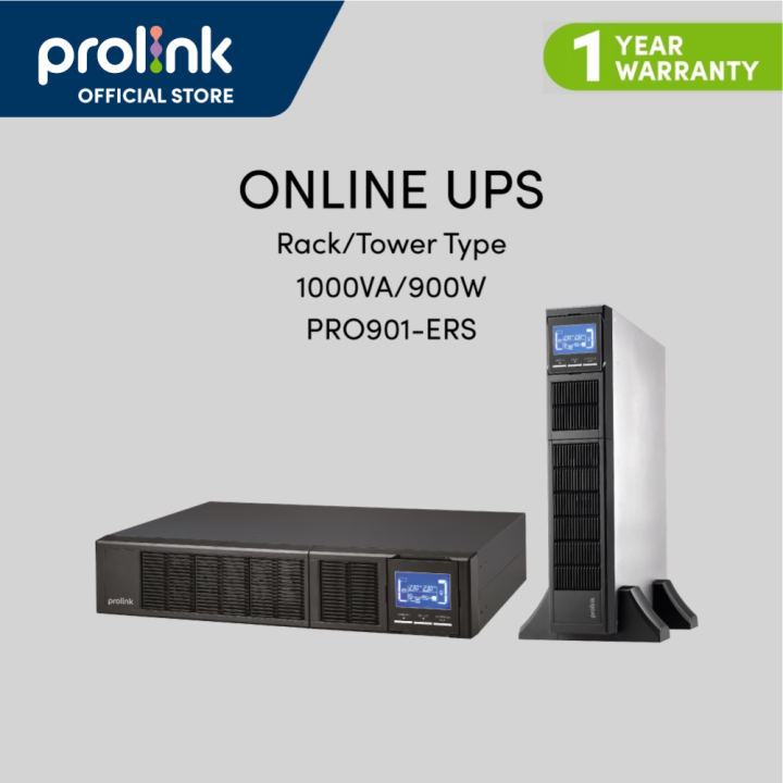 Prolink 1KVA / 900W Pure Sine Wave Online UPS with AVR Computer Server ...