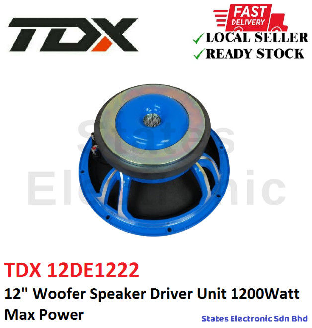 TDX 12DE1222 12" Woofer Speaker Driver Unit 1200Watt AES Power Limited ...