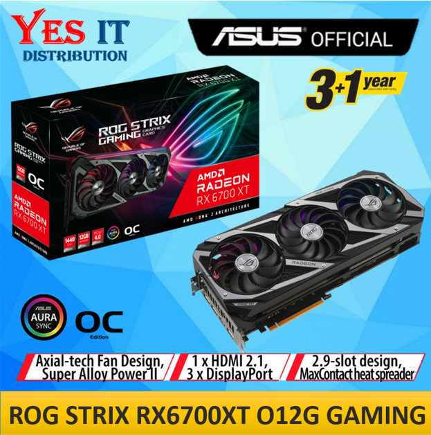 ASUS ROG STRIX Radeon RX 6700 XT OC Edition Gaming Graphics Card ( ROG ...
