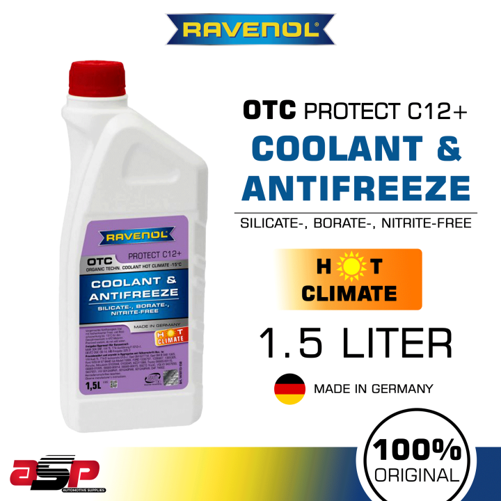 RAVENOL OTC HOT CLIMATE-15°C PROTECT C12+ G12 Coolant Pink 1.5 Liter ...