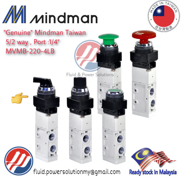"Mindman" MVMB-220-4LB-25 5/2 Way Extended Twist Button Valve "Made in ...