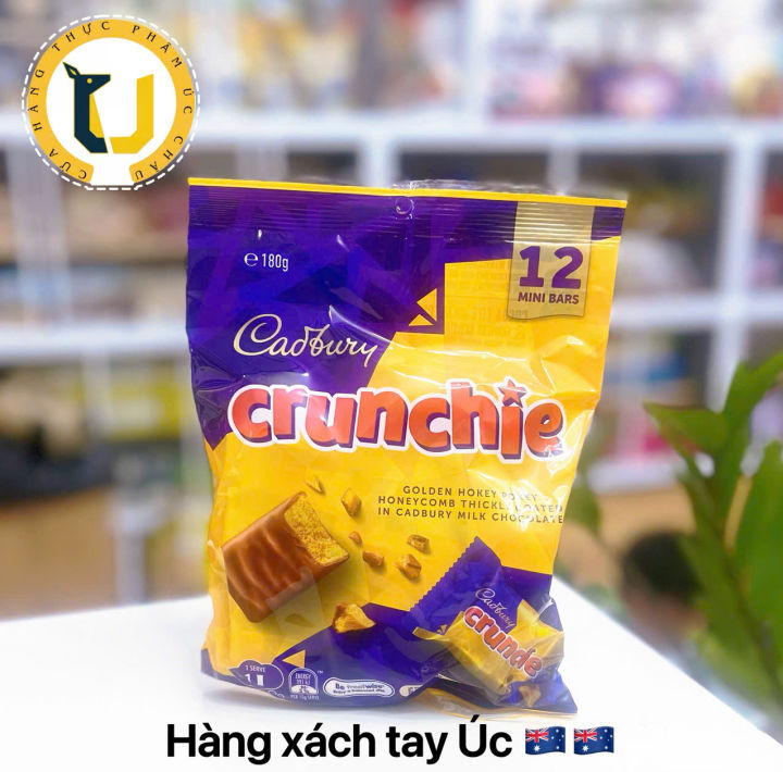(Hàng Úc) Kẹo socola nhân bơ tổ ong Cadbury Crunchie chocolate Mini ...