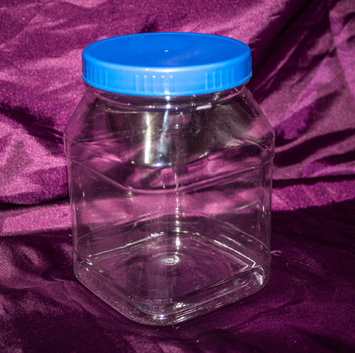 A0148 PET Plastic Jar 1 Liter Wide Mouth Square Jar with Induction ...
