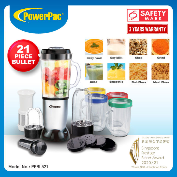 PowerPac Blender 4in1 with / 21 Piece Bullet Blender Deluxe Set with ...