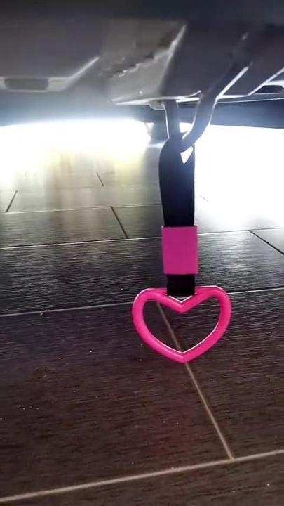 JDM Heart-shaped Car Static Belt Decorative Warning Rings Rear Bumper ...