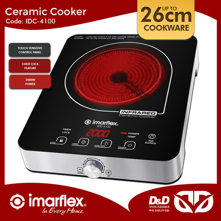 D&D | Imarflex IDC-4100 Infrared Ceramic Cooker up to 26cm Cookware ...