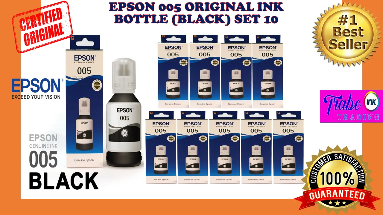 EPSON 005 ORIGINAL INK BOTTLE (BLACK) SET OF 10 | Lazada PH