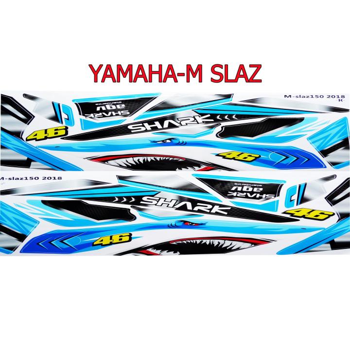 สติ๊กเกอร์ติดรถมอเตอร์ไซด์ลายแต่งการ์ตูน สำหรับ YAMAHA-M SLAZ สีน้ำเงิน ...