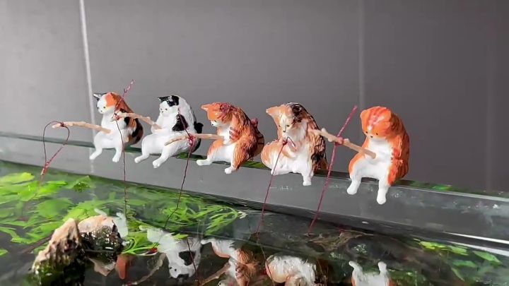 Hiqueenเบ็ดตกปลารูปแมวเครื่องประดับเรซิ่นเทียม,รูปทรงพร้อมอุปกรณ์ตกแต่ง ...