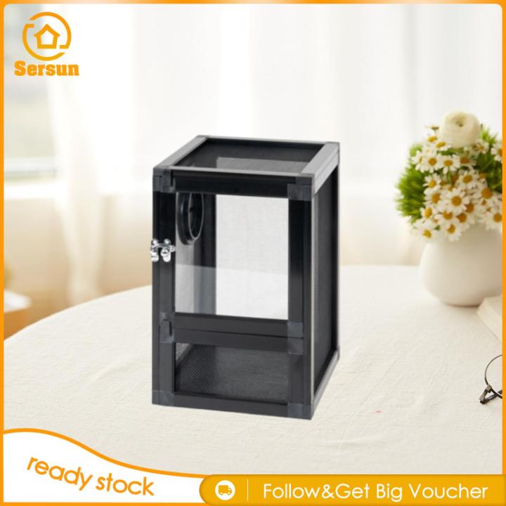 Sersun กล่องใส่สัตว์เลื้อยคลาน,ตู้คอนเทนเนอร์ที่อยู่อาศัยกบกล่องแยกปลาสัตว์เลี้ยงกิ้งก่าแมงป่อง ...