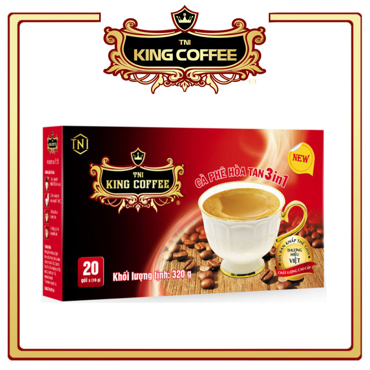 TNI KING COFFEE 3in1 Instant Coffee (20 sachets) 320g Smooth, Long-lasting Aroma, Balance Taste ...