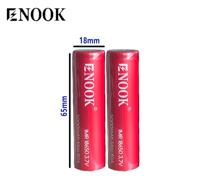 Enook Red 18650 5000mAh 40A Rechargeable battery 3.7v lithium ion ...