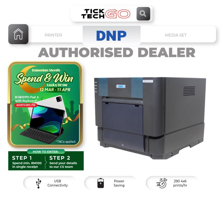 DNP DS RX-1 HS Dye Sublimation Printer- FOC 1 Box 4 X 6 Paper (2 set ...