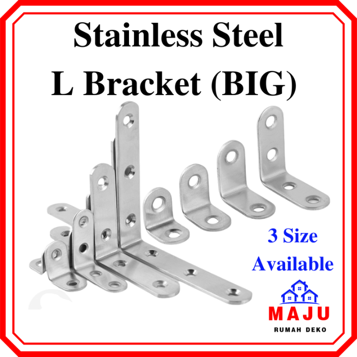 MAJU L Bracket Stainless Steel L Bracket Angle Bracket Sesiku L Rak ...