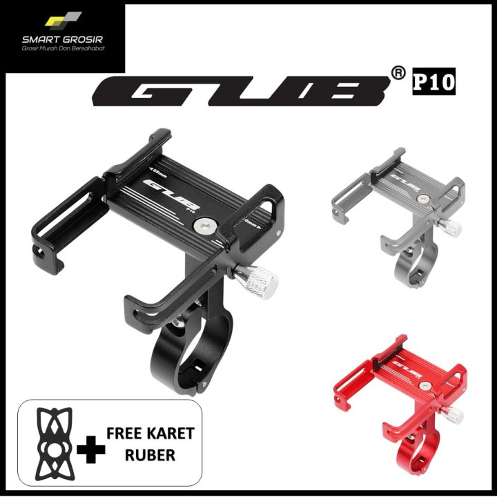 Phone Holder Hp Stang Sepeda Motor Flexible GUB P10 Besi Aluimunium Penyangga Handphone Kuat ...