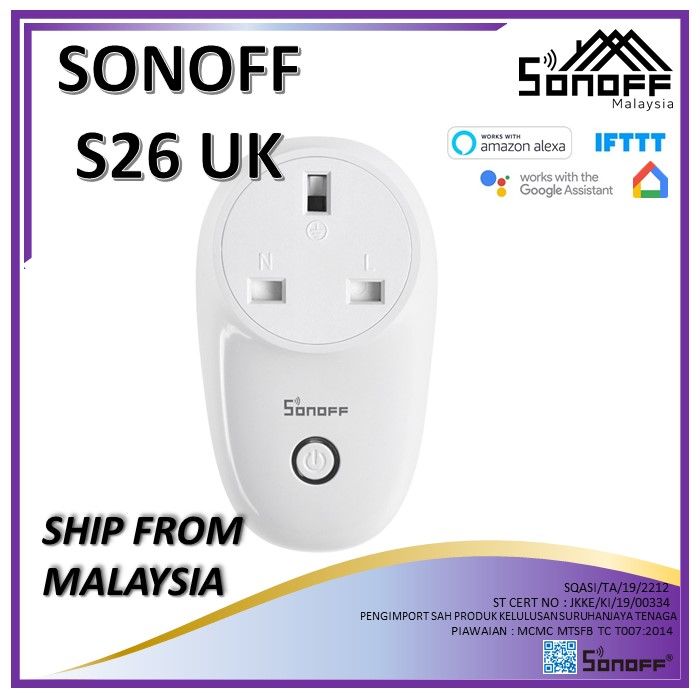 SONOFF S26 UK : SMART WALL SOCKET SWITCH | Lazada