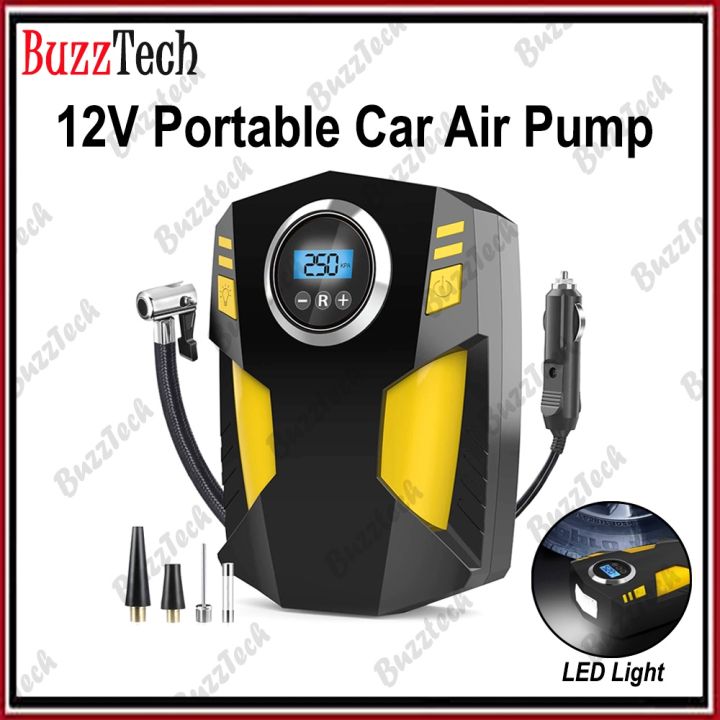 BuzzTech 12V Portable Car Electric Tyre Pump Air Pump Tire Inflator Car ...