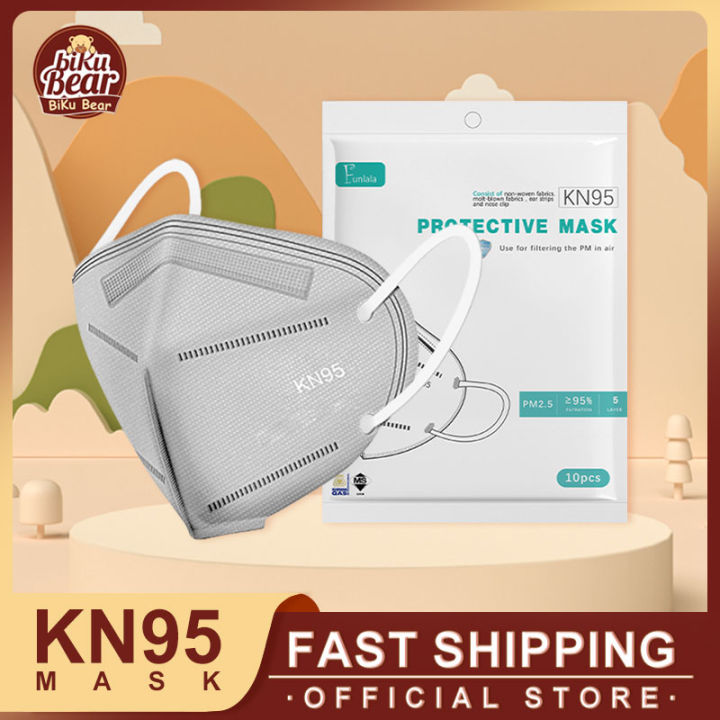 BIKUBEAR 100 PCS KN95 Mask 5 Layers High-Quality Protection Face Mask Filtration Comfortable ...