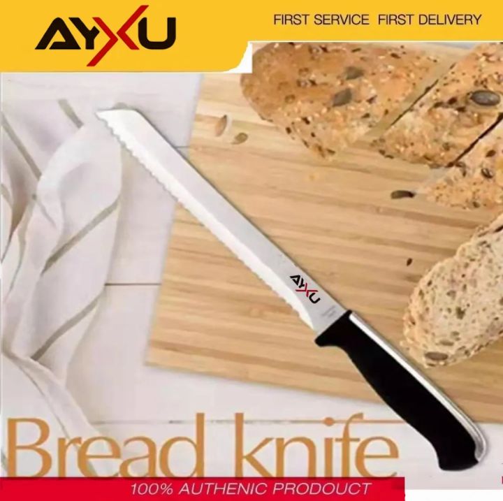 Auxu 7" Bread Knife, German Stainless Steel, Full Bolster for Balance ...