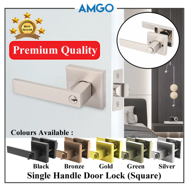 AMGO Main door lock Aluminium Alloy Lock Silent Door Handle with Anti ...