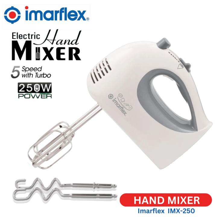 Imarflex Electric Hand Mixer for Baking IMX-250 Heavy Duty White ...