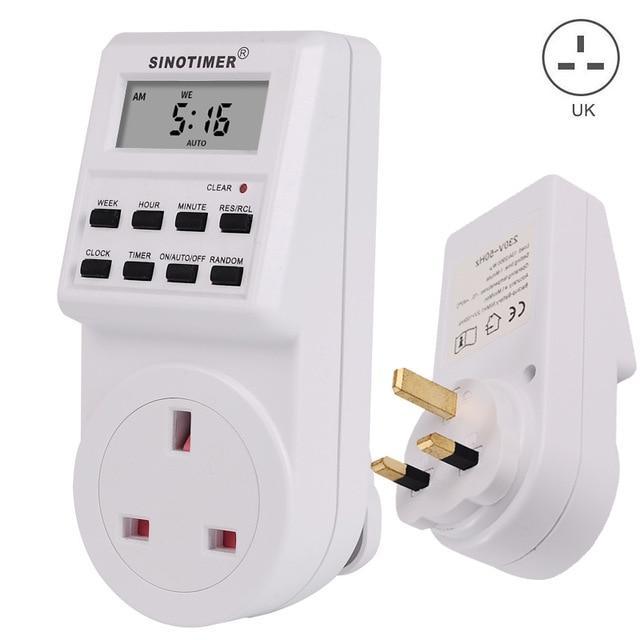 Eu Uk Us Fr Br Plug Digital Weekly Programmable Electrical Wall Plug-In Power Socket Timer ...