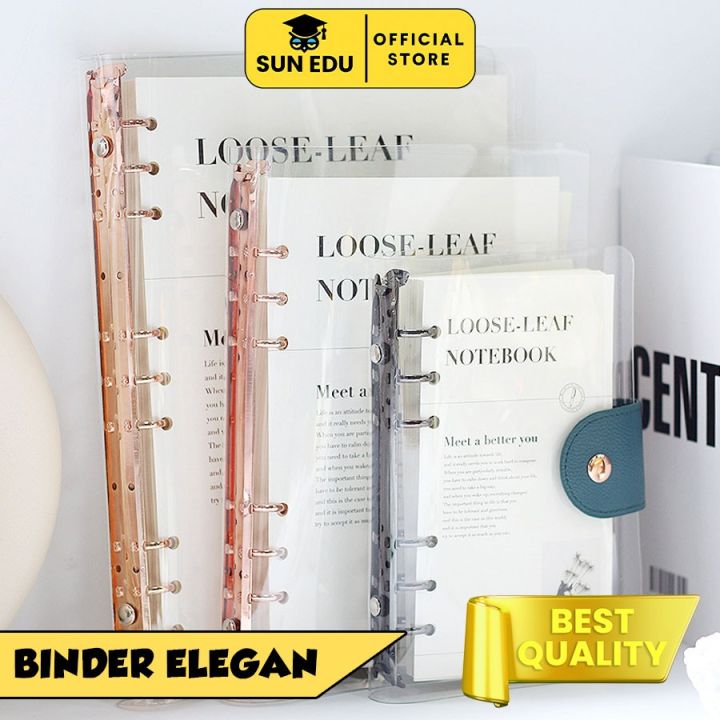 Elegant Binder A5 Transparan Binder with Clip Note Book Loose Leaf Rose ...