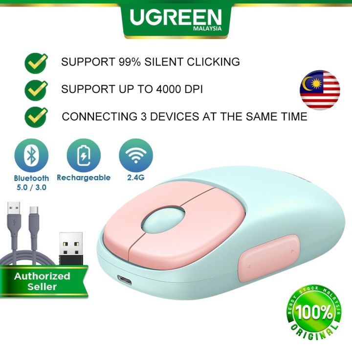 UGREEN Bluetooth Rechargeable Wireless Mouse Type C Charging 4000DPI ...