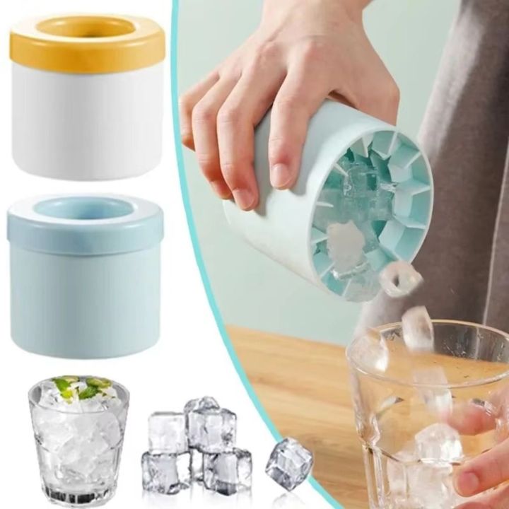 JIYAN2866 Quick Freeze Ice Cube Mold Cylinder Silicone Ice Bucket ...