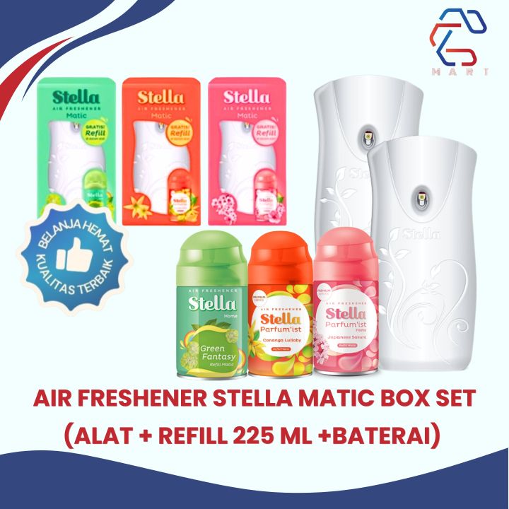Stella Matic Box Set Air Freshener (Alat + Refill 225 ml +Baterai ...