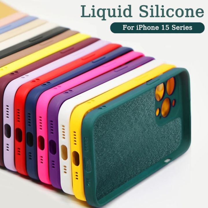 Luxury Colorful Liquid Silicone Phone Case for Iphone 15 Pro Max 11 12 13 14 Pro Max X XS XR 7 8 ...