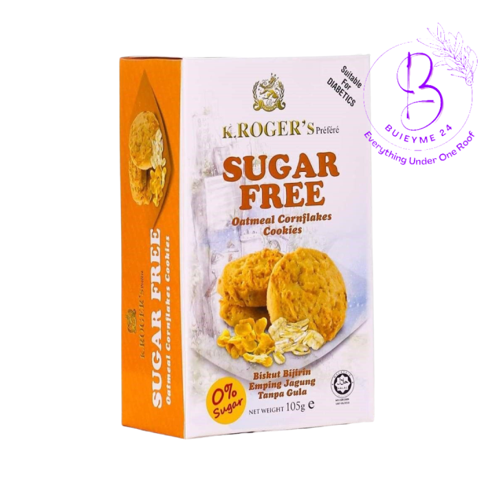 [READY STOCK] K.Rogers Sugar Free Oatmeal Cornflakes Cookies 105g | Lazada