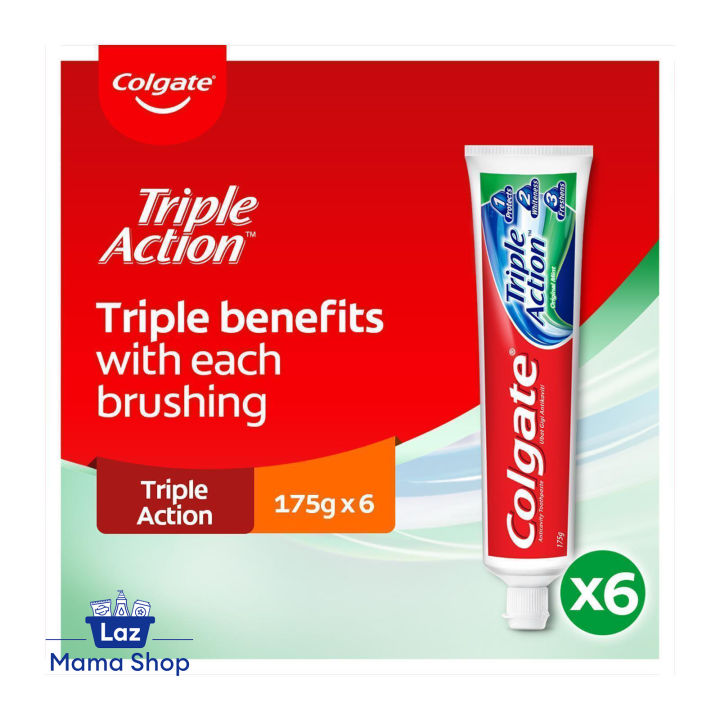 Colgate Triple Action Toothpaste Valuepack 175 G X 2 [Bundle Of 3] (Laz ...