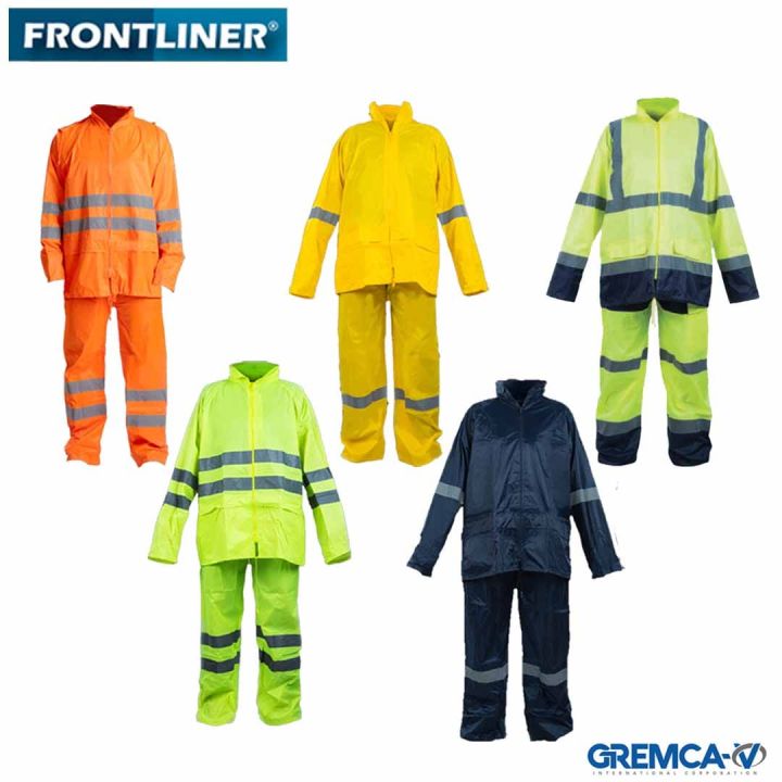 Frontliner - Raincoat Jacket and Pants Set with Hood and Reflector ...